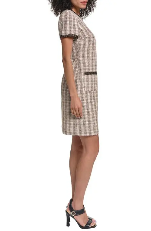 Karl Lagerfeld Paris Metallic Tweed Sheath Dress