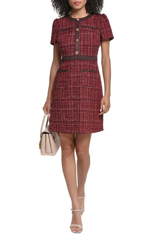 Karl Lagerfeld Paris Tweed Sheath Minidress