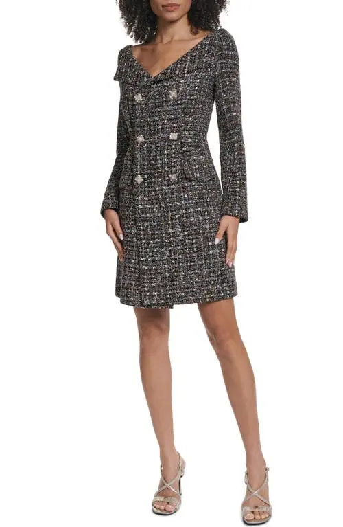 Karl Lagerfeld Paris Tweed Mini Coatdress