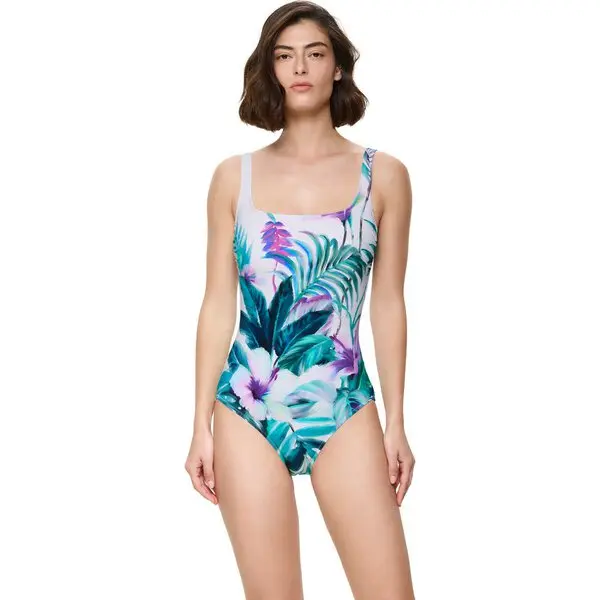 GOTTEX Paradise Beauty Square Neck One Piece Swimsuit - Multicolor