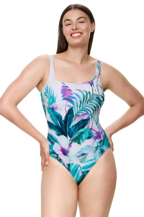 GOTTEX Paradise Beauty Square Neck One Piece Swimsuit - Multicolor