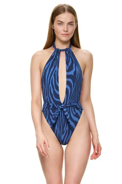 GOTTEX Tanzania Halter Neck Deep Plunge One Piece Swimsuit