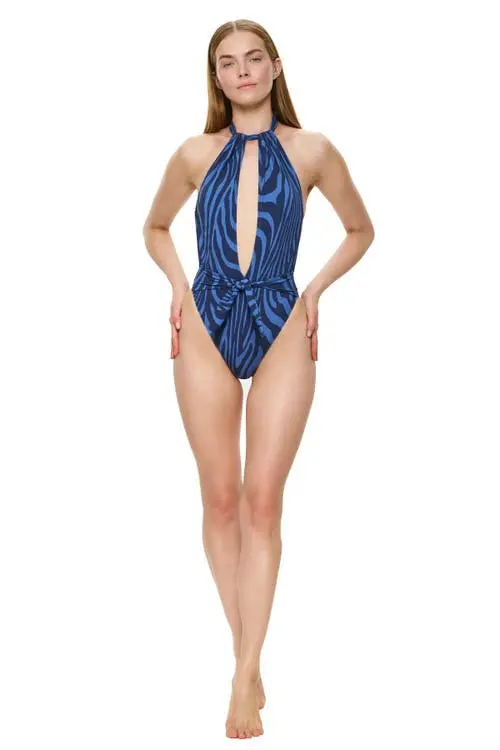 GOTTEX Tanzania Halter Neck Deep Plunge One Piece Swimsuit