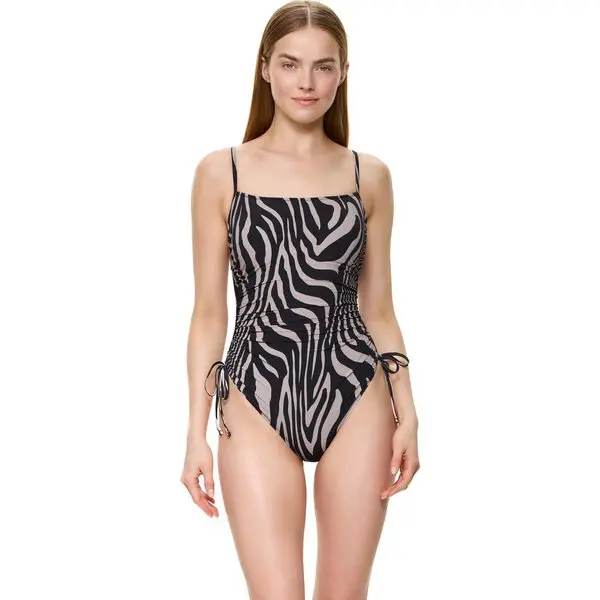 GOTTEX Tanzania C-cup Square Neck One Piece Swimsuit - Brown-multi