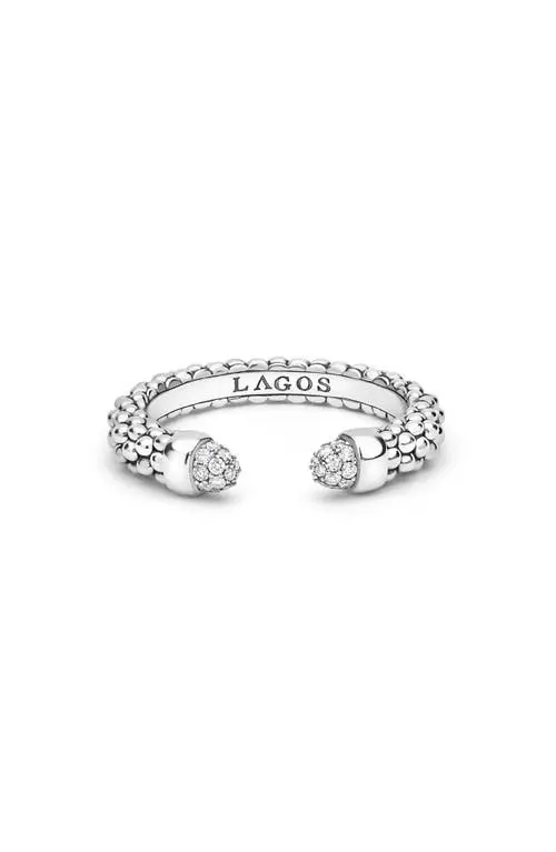 Lagos Signature Caviar Pavé Diamond Versa Ring