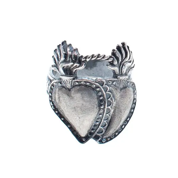 GEM KINGDOM Double Sacred Heart Ring