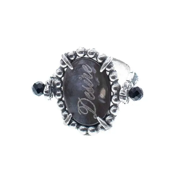 GEM KINGDOM Black / Silver Black Fire & Desire Flip Ring
