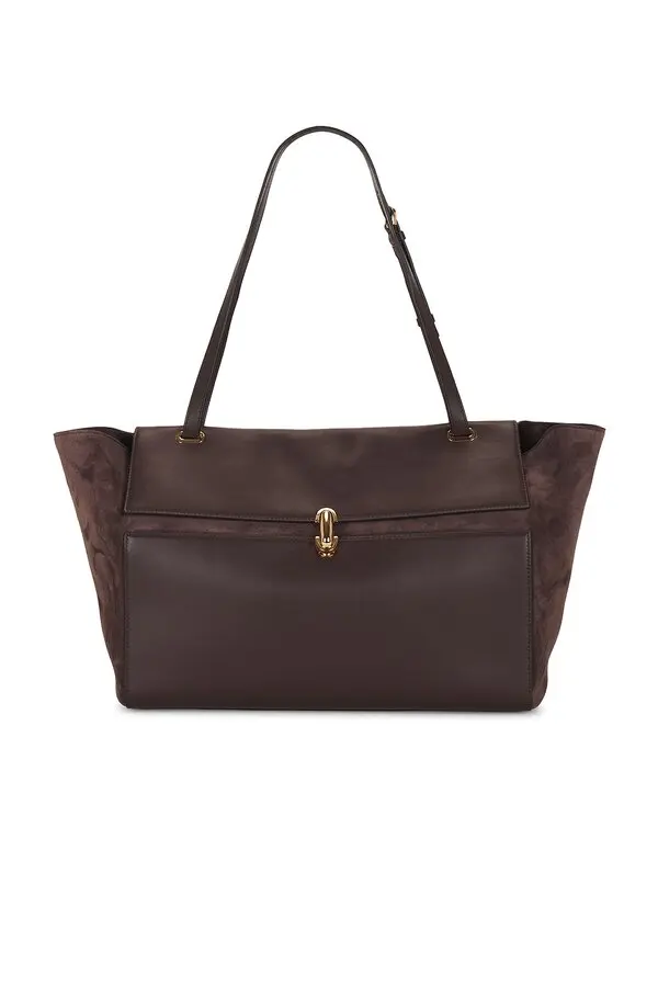 Savette Large Trapeze Shoulder Bag In Chocolate