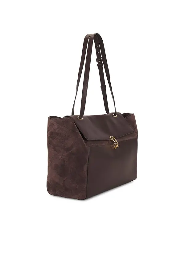 Savette Large Trapeze Shoulder Bag In Chocolate