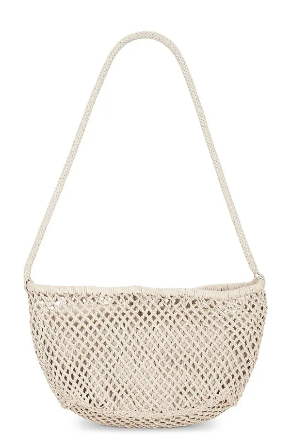 ST. AGNI Mesh Crescent Bag In Ivory