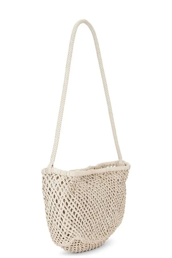 ST. AGNI Mesh Crescent Bag In Ivory