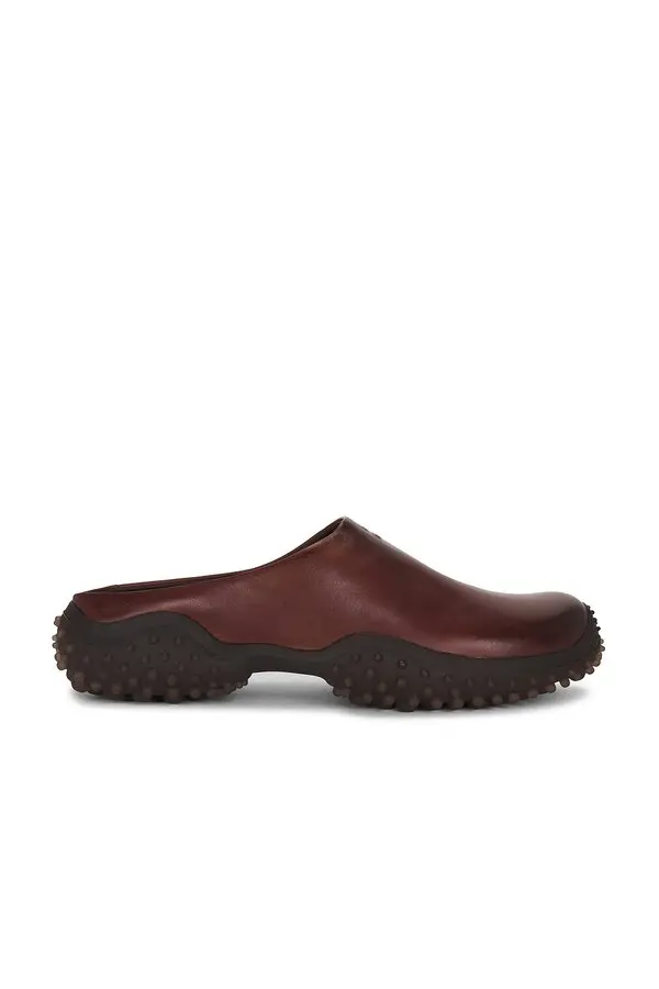 Miu Miu Vitello Antic Bubble Slide In Brown