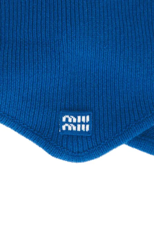 Miu Miu Cashmere Wool Scarf In Blue