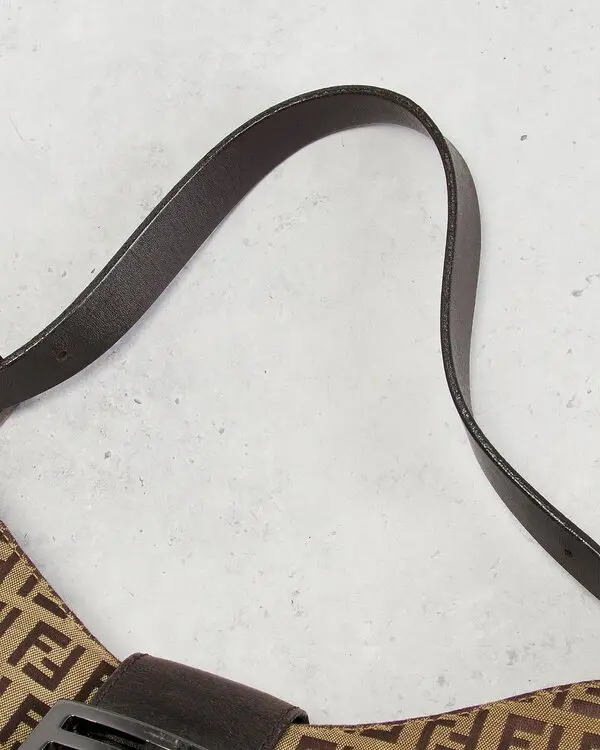 FWRD RENEW Fendi Zucchino Shoulder Bag - Brown