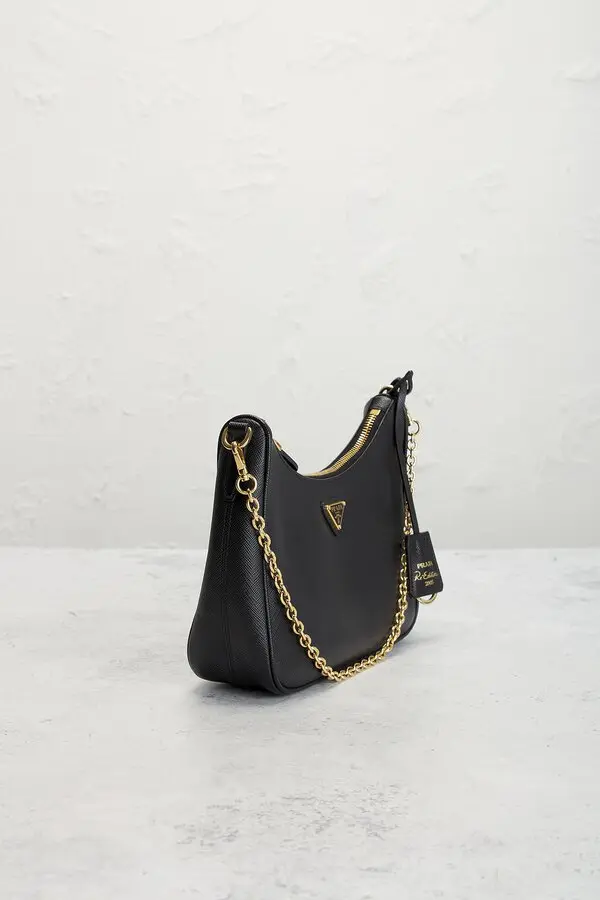 Prada Saffiano Re-edition 2005 Shoulder Bag - Black