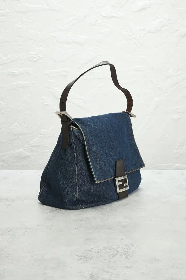 Fendi Denim Mama Baguette Shoulder Bag