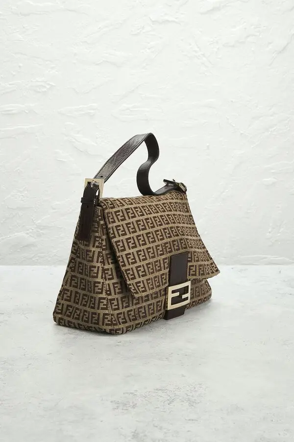 Fendi Zucchino Mama Baguette Shoulder Bag