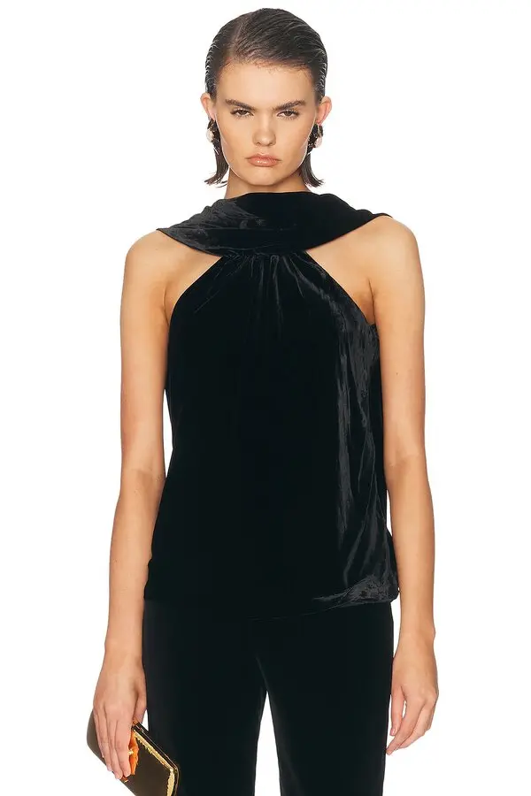 Simkhai Velvet Scarlette Cape Top