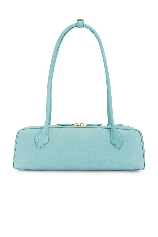 Alaïa Medium Teckel Nubuck Bag In Teal - Apatite
