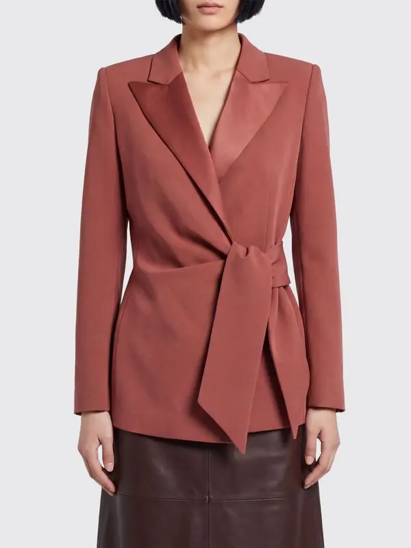Max Mara Cropped Cady Wrap Jacket With Peak Lapels And Belt