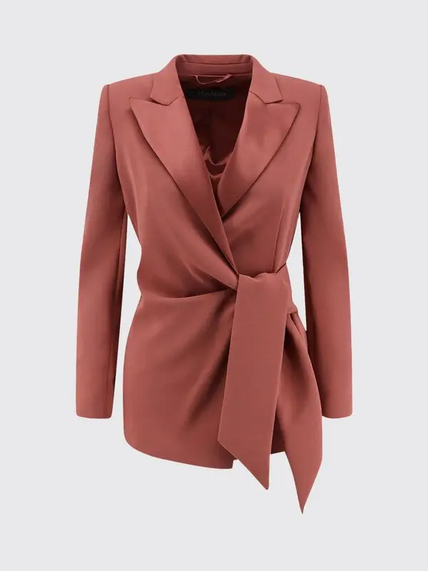 Max Mara Cropped Cady Wrap Jacket With Peak Lapels And Belt