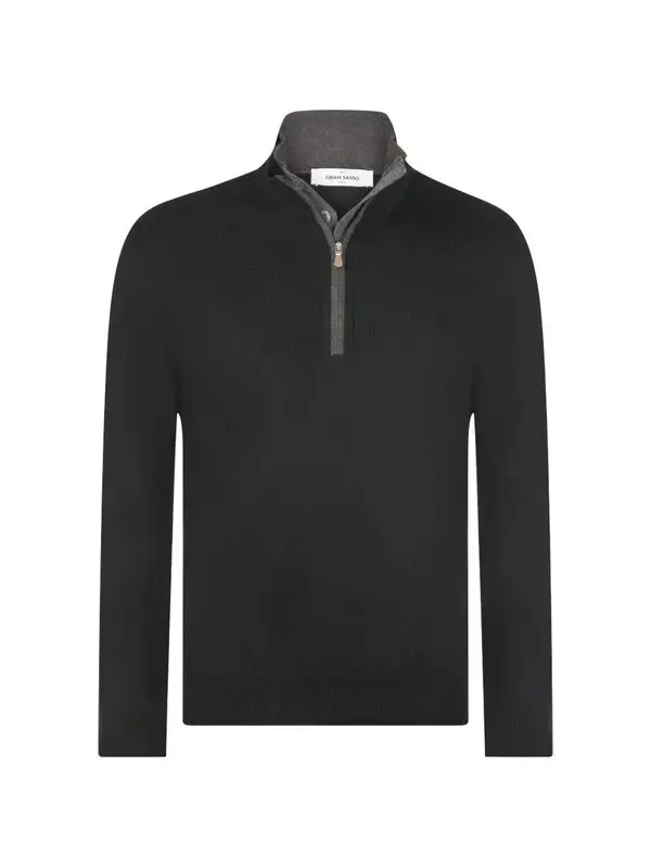 GRAN SASSO Layered-collar Zip-fastening Sweater