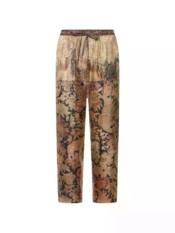 PIERRE-LOUIS MASCIA Floral-print Silk Trousers
