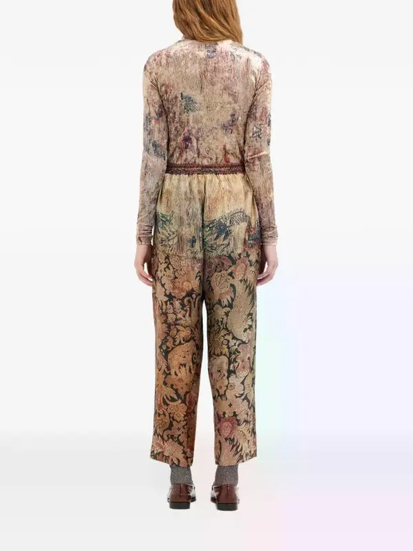 PIERRE-LOUIS MASCIA Floral-print Silk Trousers