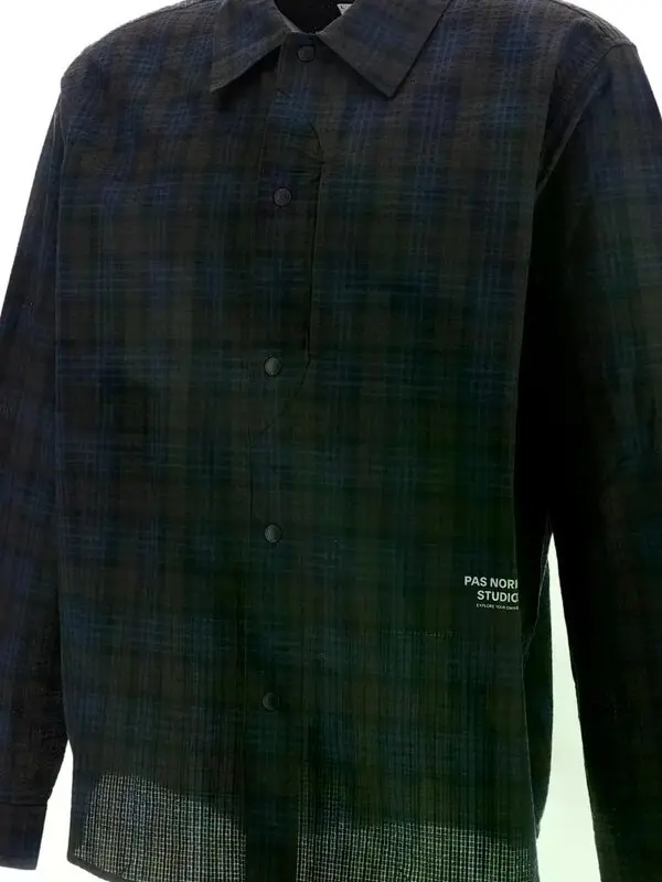 PAS NORMAL STUDIOS Off-race Check-print Logo-print Shirt