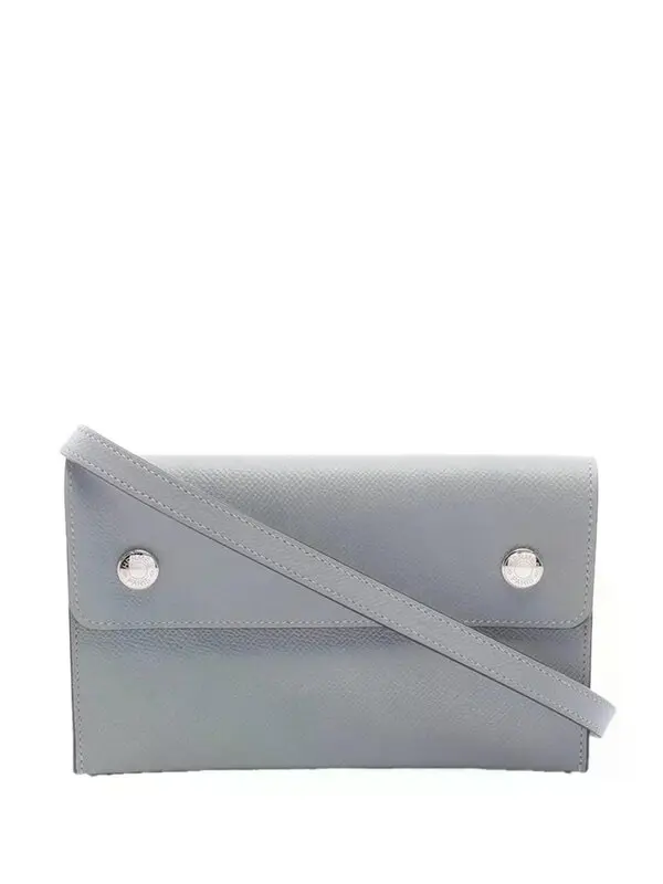 Hermès 2026 Epsom Hermesnap Wallet On Strap Crossbody Bag - Grey