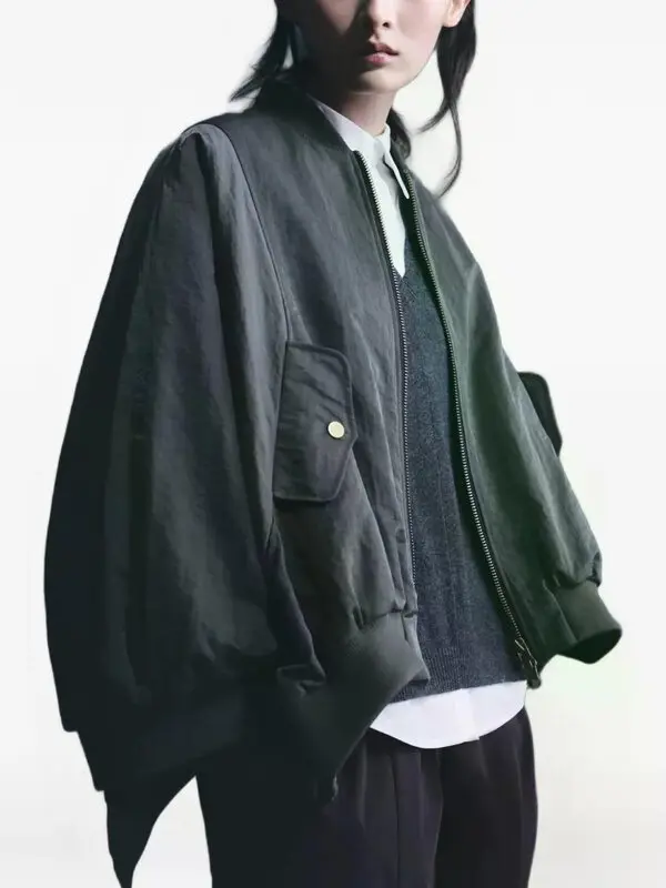 PSOPHIA Mandarin-collar Bomber Jacket