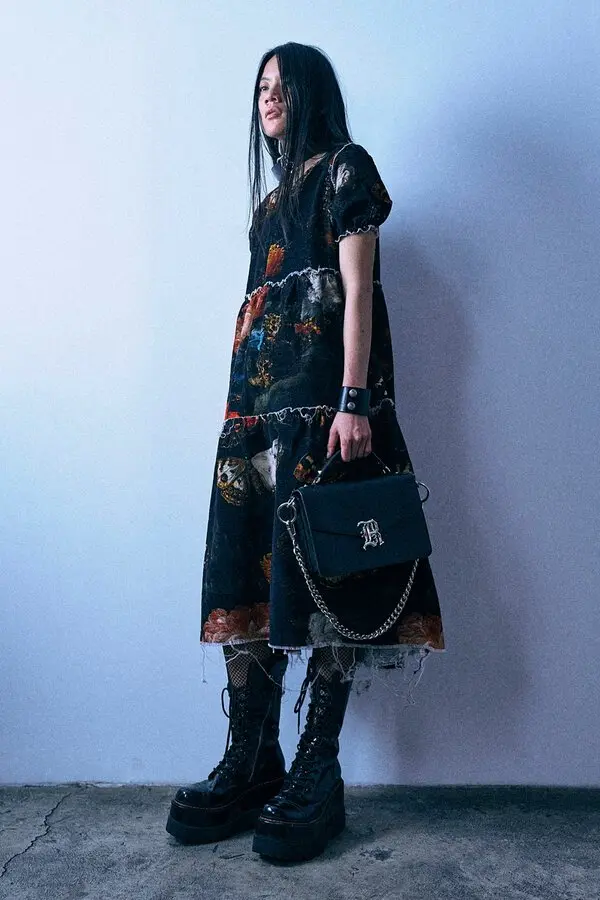 R13 Shredded Relaxed Midi