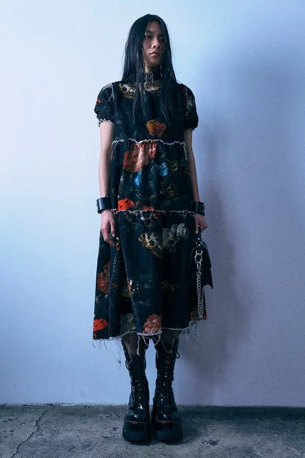 R13 Shredded Relaxed Midi