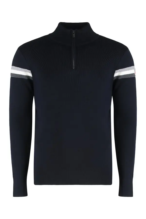 Fusalp Wengen Half-zip Merino Wool Turtleneck Sweater