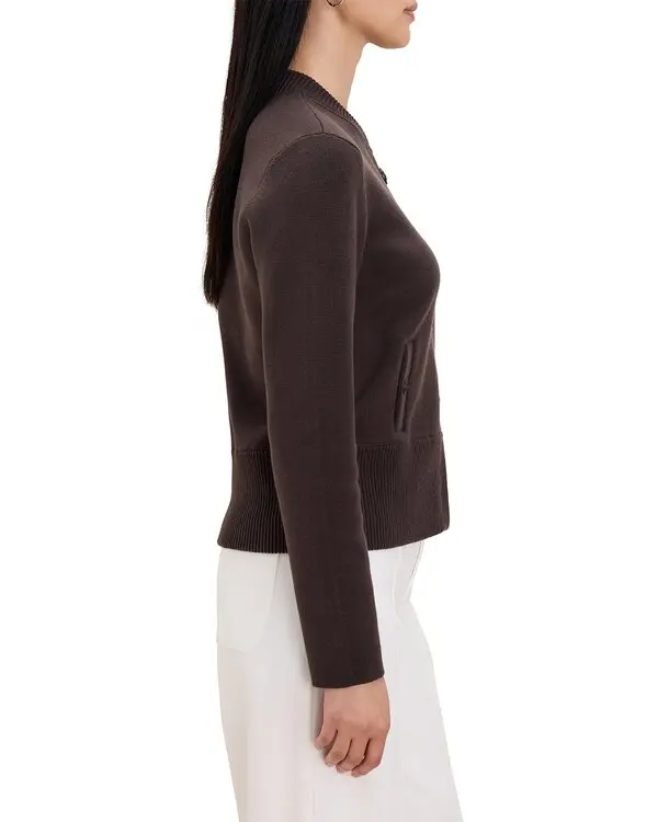 NIC+ZOE Knit Snap Front Bomber Jacket - Java