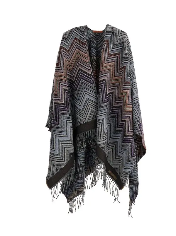 Missoni Hooded Long-sleeve Cape - Multicolor