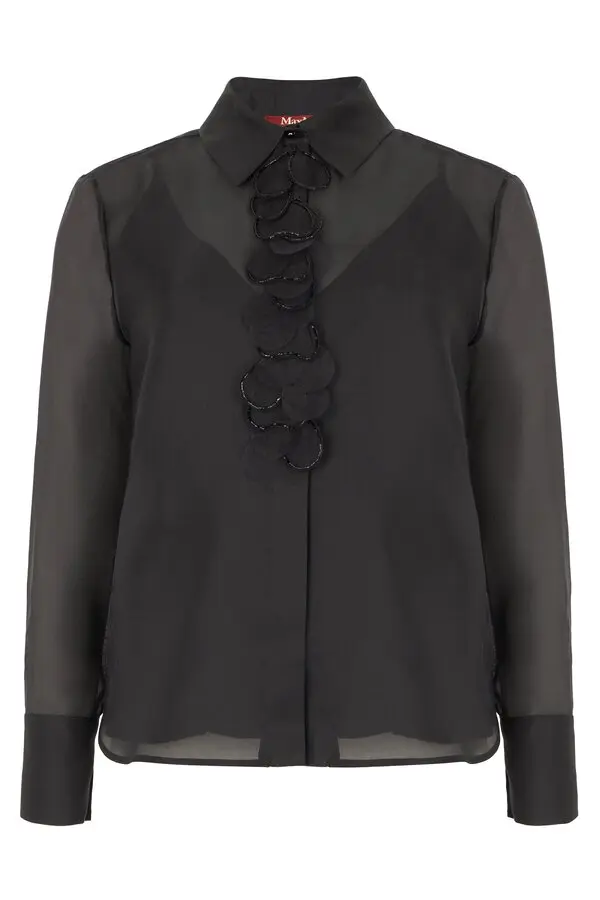 Max Mara Silk Chiffon Shirt With Hidden Button Front