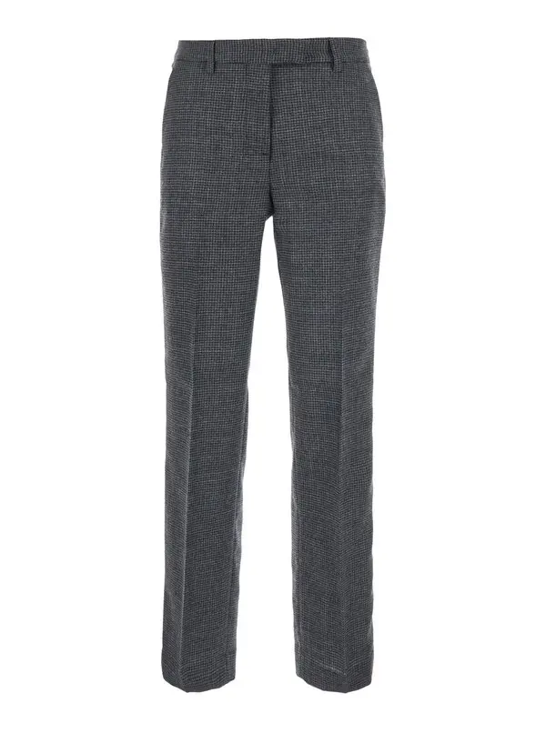 GRIFONI Classic Virgin Wool Trousers With Side Pockets
