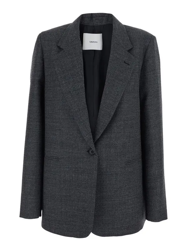 GRIFONI Single-breasted Notched Revers Blazer With Long Sleeves
