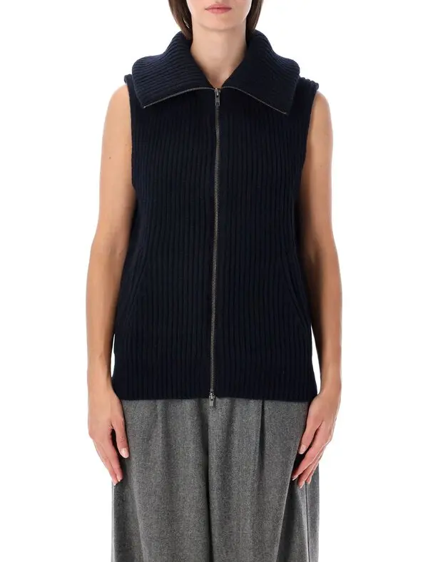 Soeur Ribbed Wool Zip-up Vest