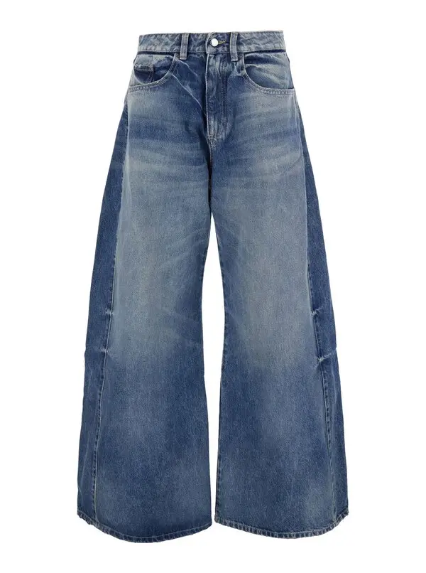 ICON DENIM LOS ANGELES Cami Wide-leg High-waist Jeans With Side Pockets - Blu