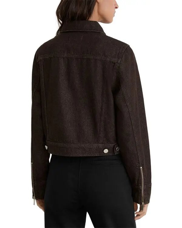 REISS Lotta Cotton Cropped Denim Jacket