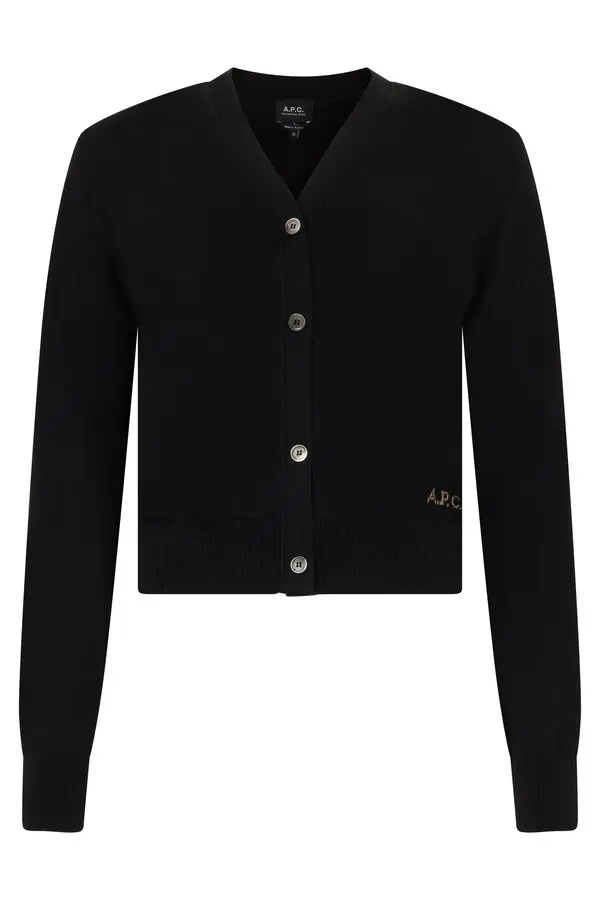 A.p.c. Cotton Crop Cardigan With Button Front