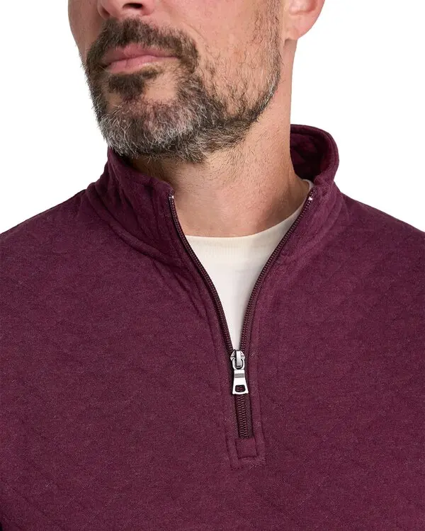 LIVERPOOL Cotton Blend Diamond Quilt Quarter Zip Sweater