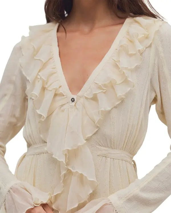 Free People Isla Ruffle Front Midi Dress