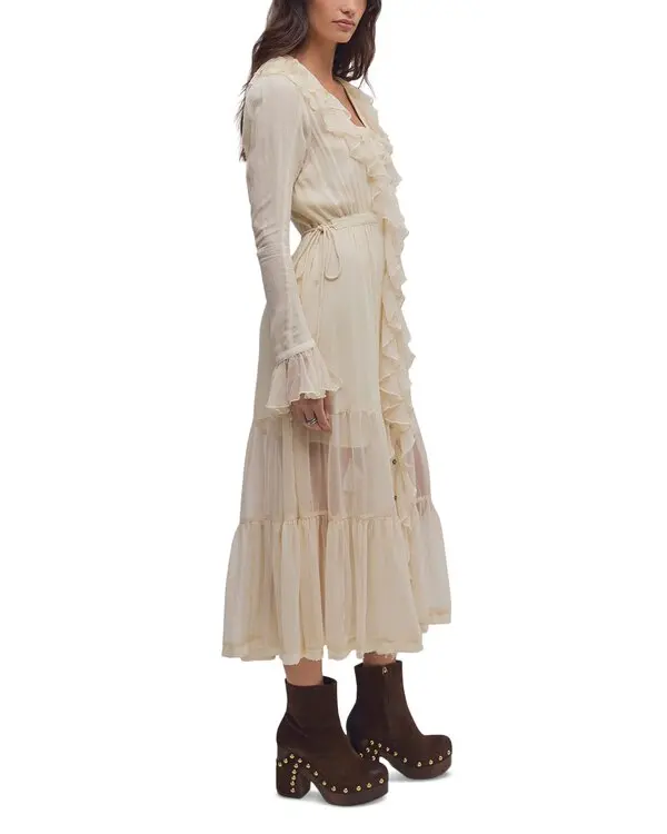 Free People Isla Ruffle Front Midi Dress