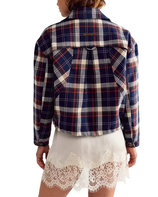 Free People Morant Bay Plaid Zip Front Jacket
