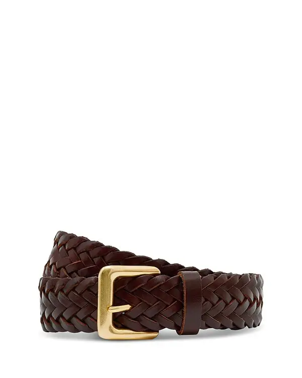 REISS Penelope Woven Leather Belt - Tan