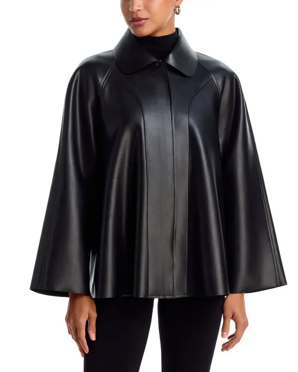 Norma Kamali Faux Leather Zip Front Jacket