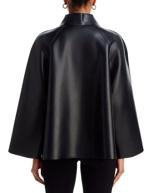Norma Kamali Faux Leather Zip Front Jacket